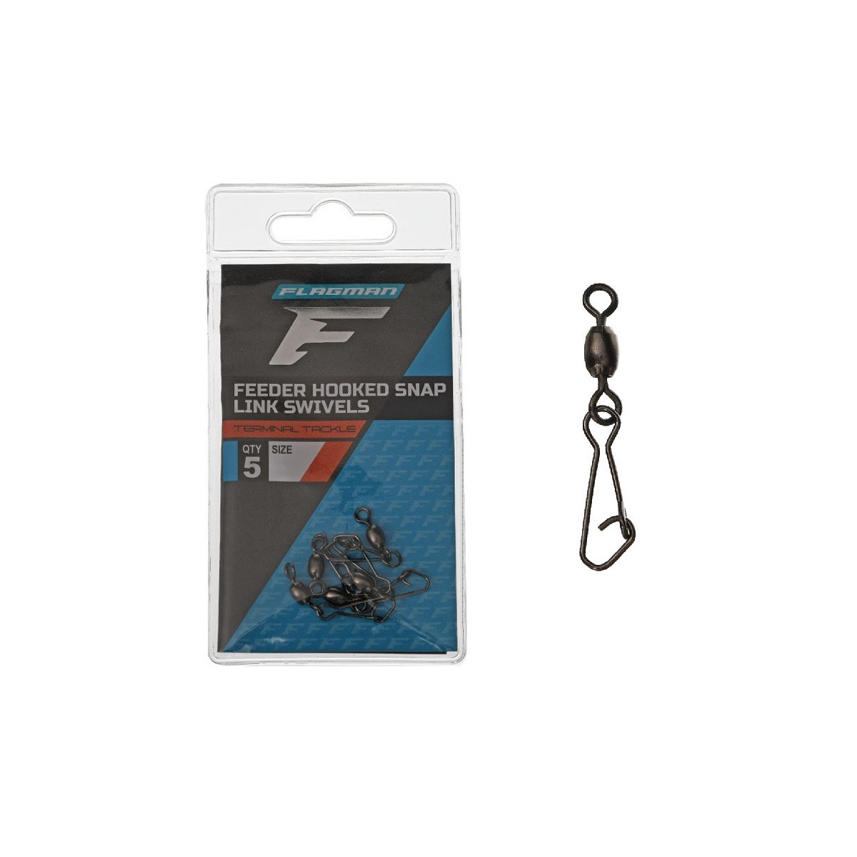 Agrafki z krętlikiem Flagman Feeder Hooked Snap Link Swivels - M ...